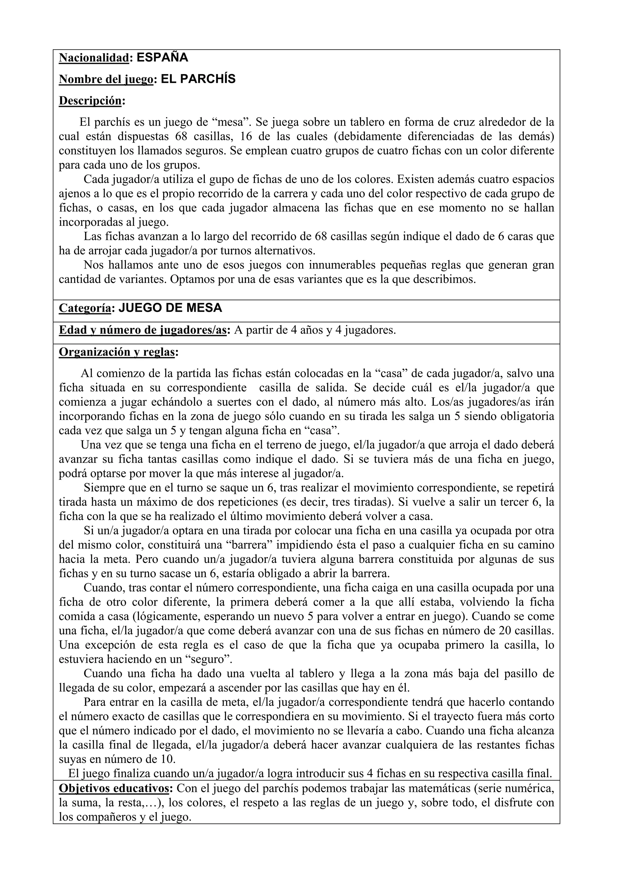El parchís | PDF