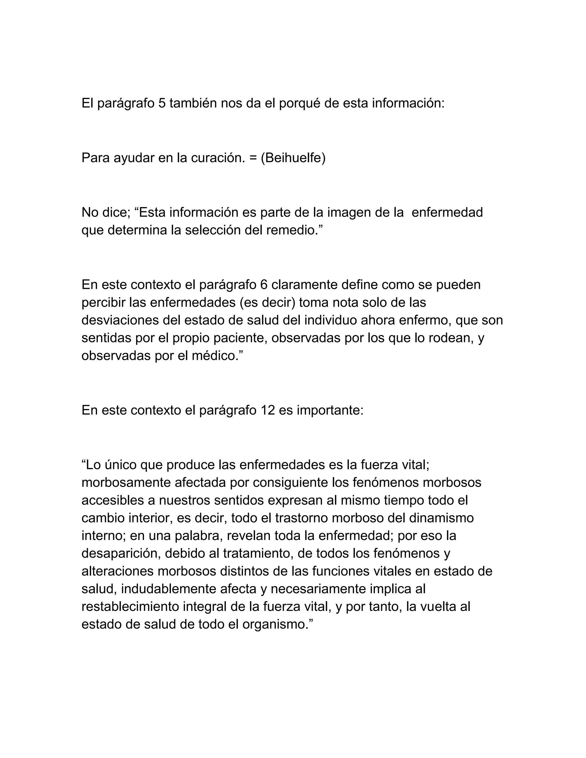 El parágrafo numero 5 del Organon.... | PDF
