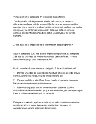 El parágrafo numero 5 del Organon.... | PDF