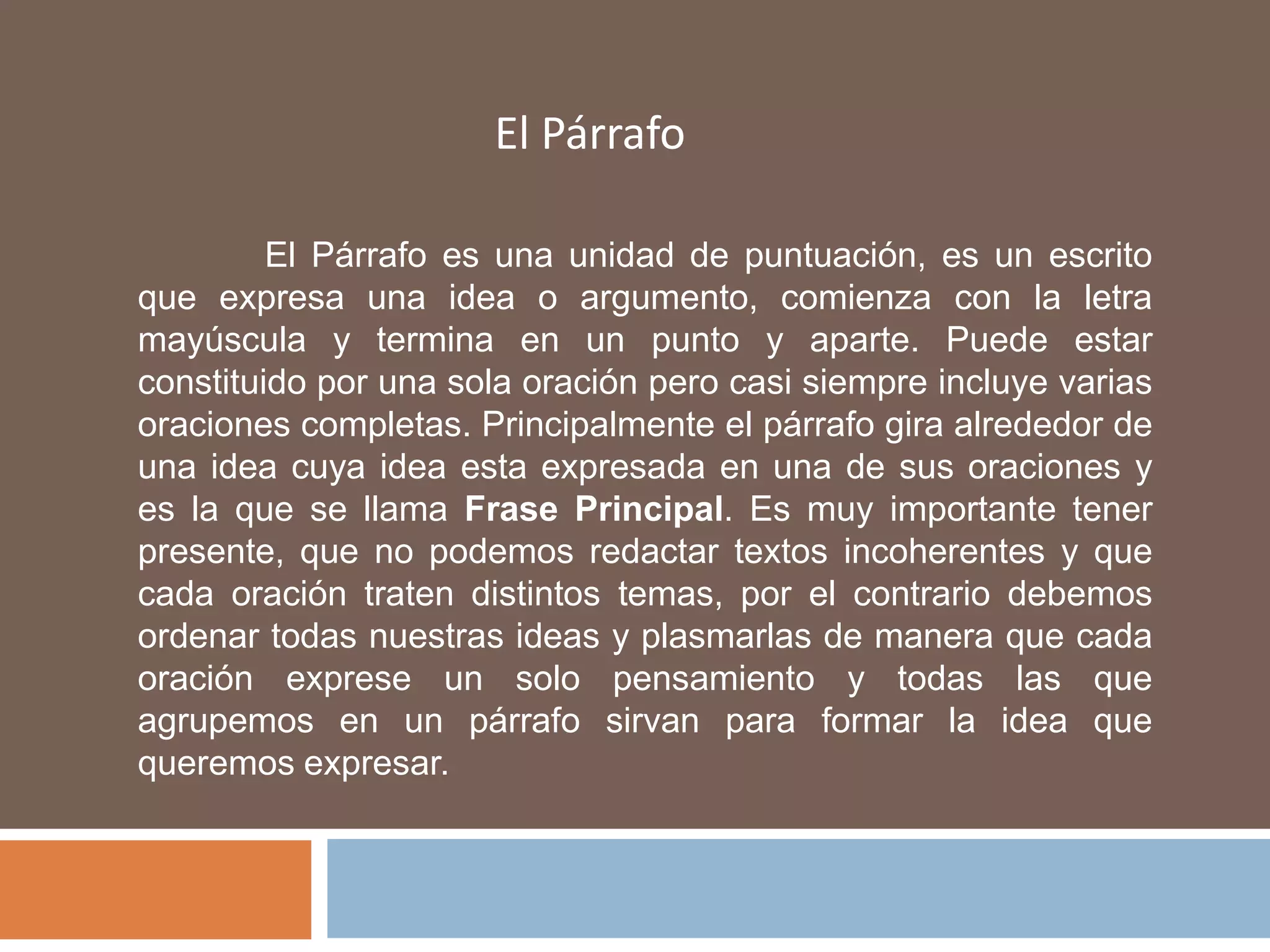 EL PÁRRAFO ORIGINAL | PPT
