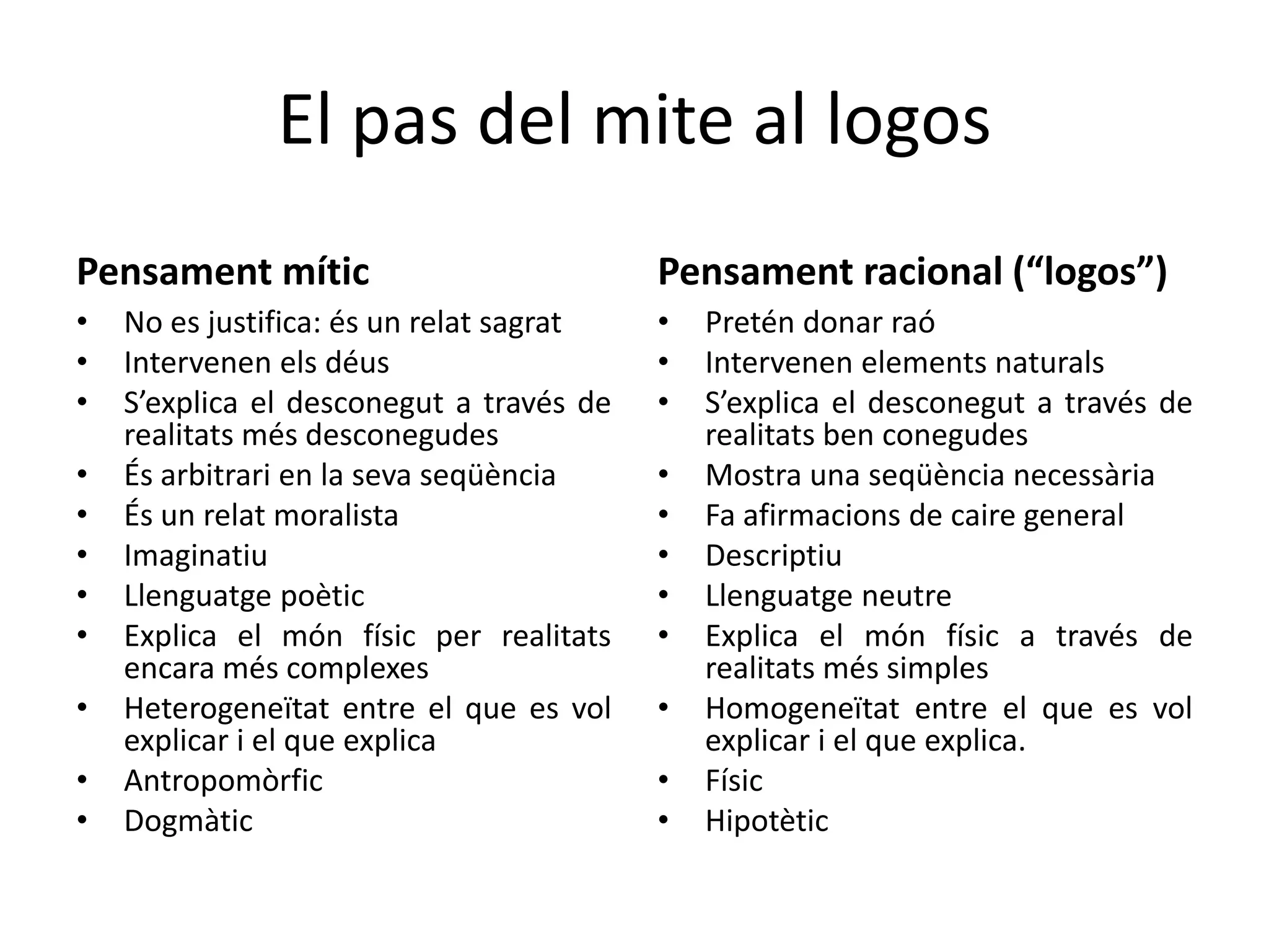 El pas del mite al logos | PPTX