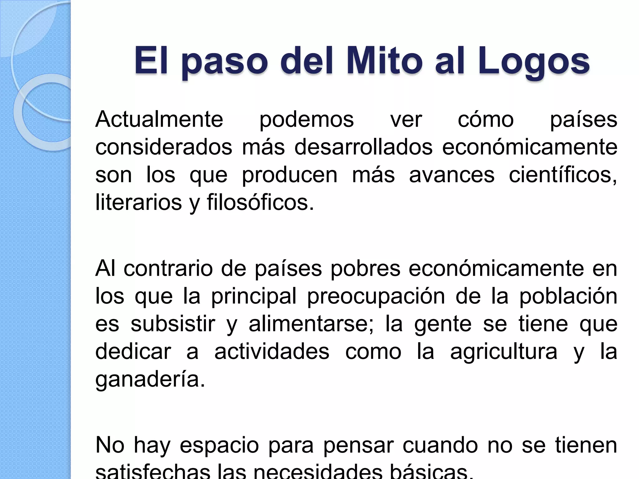 El paso del mito al logos | PPTX