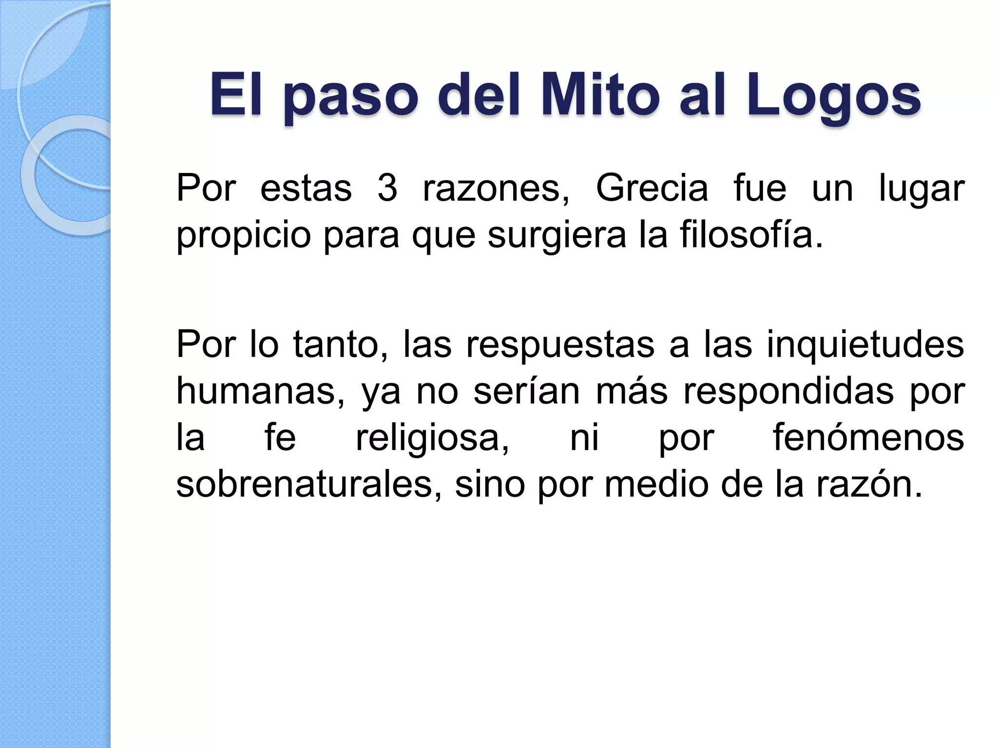 El paso del mito al logos | PPTX