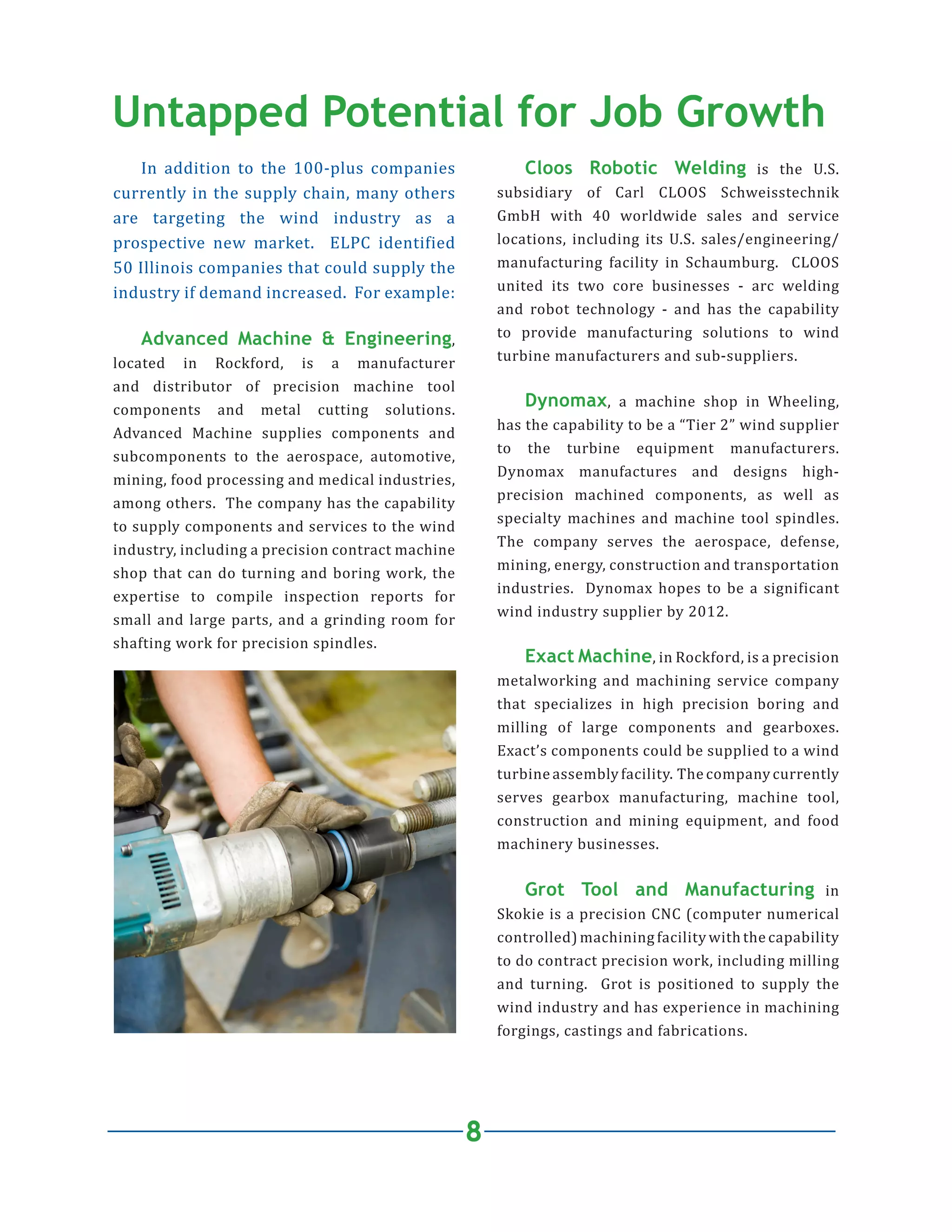 Elpc wind energy_supply_chain_in_il_brochure-2010 | PDF