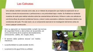 El perfil del suelo, las calicatas y muestreos de suelos..pptx