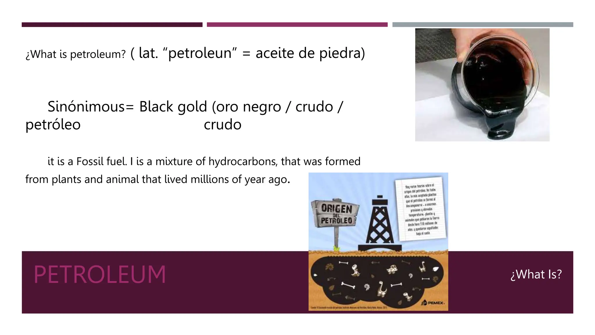 presentacion del Petróleo y sus derivados | PPT