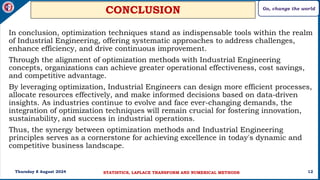 optimisation methods techniques industrial | PPTX