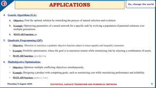 optimisation methods techniques industrial | PPTX