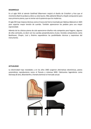 El piano, uno de los instrumentos más importantes de la historia de la ...