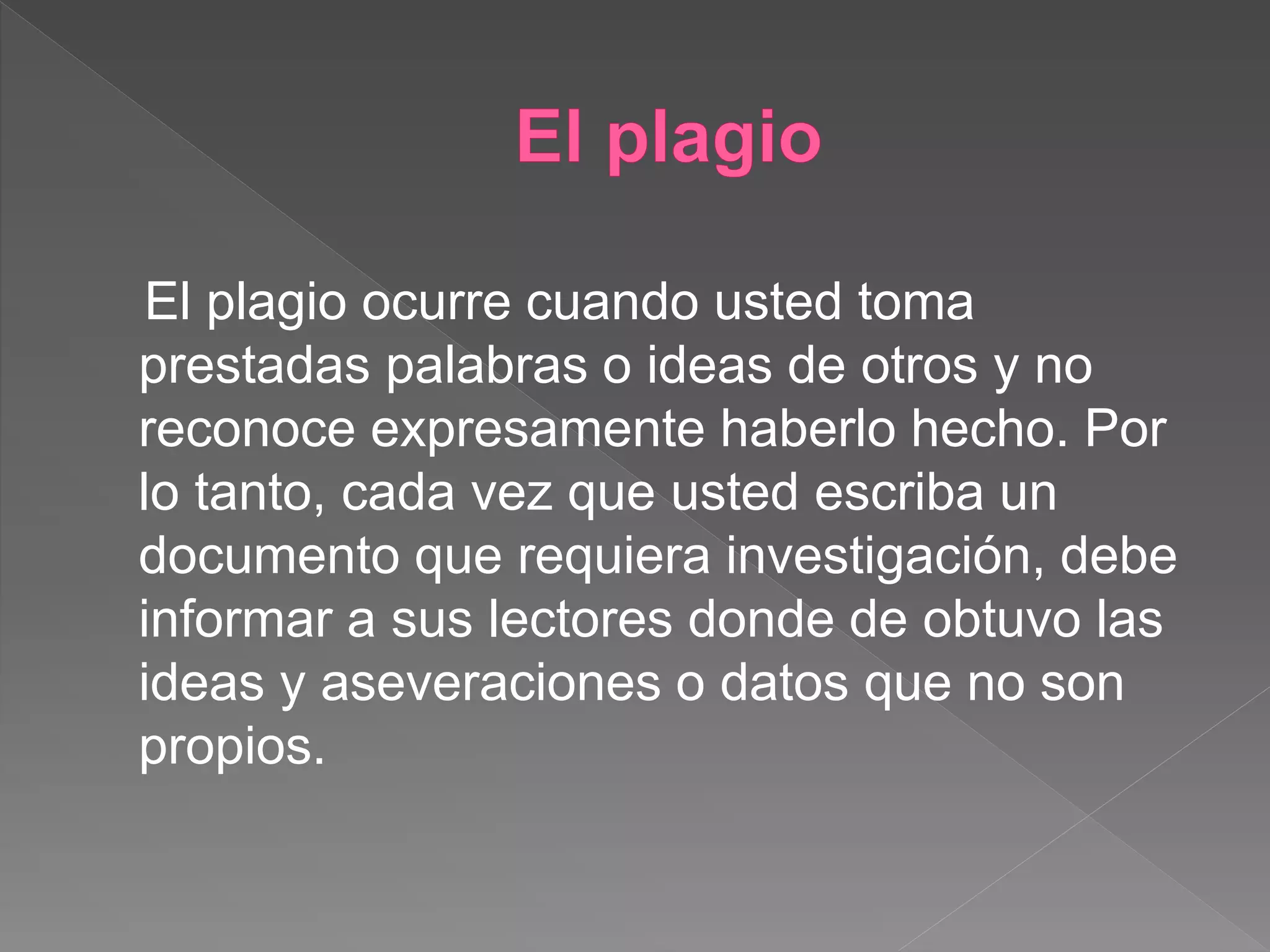 El plagio, que es y como se evita | PPT