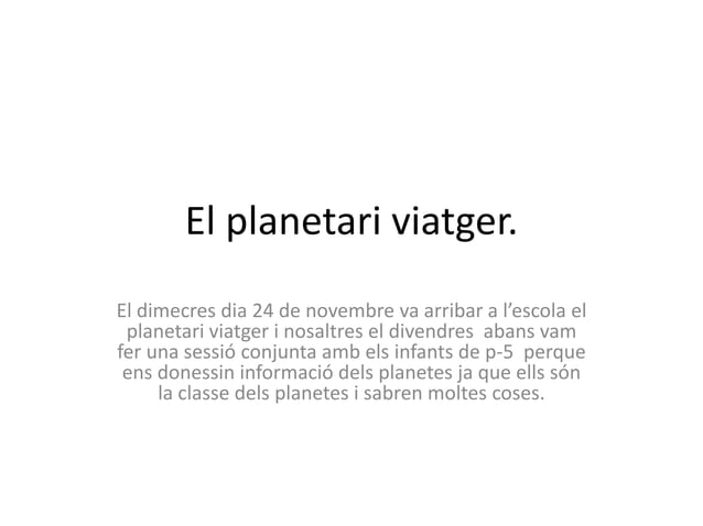 El planetari viatger | PPT