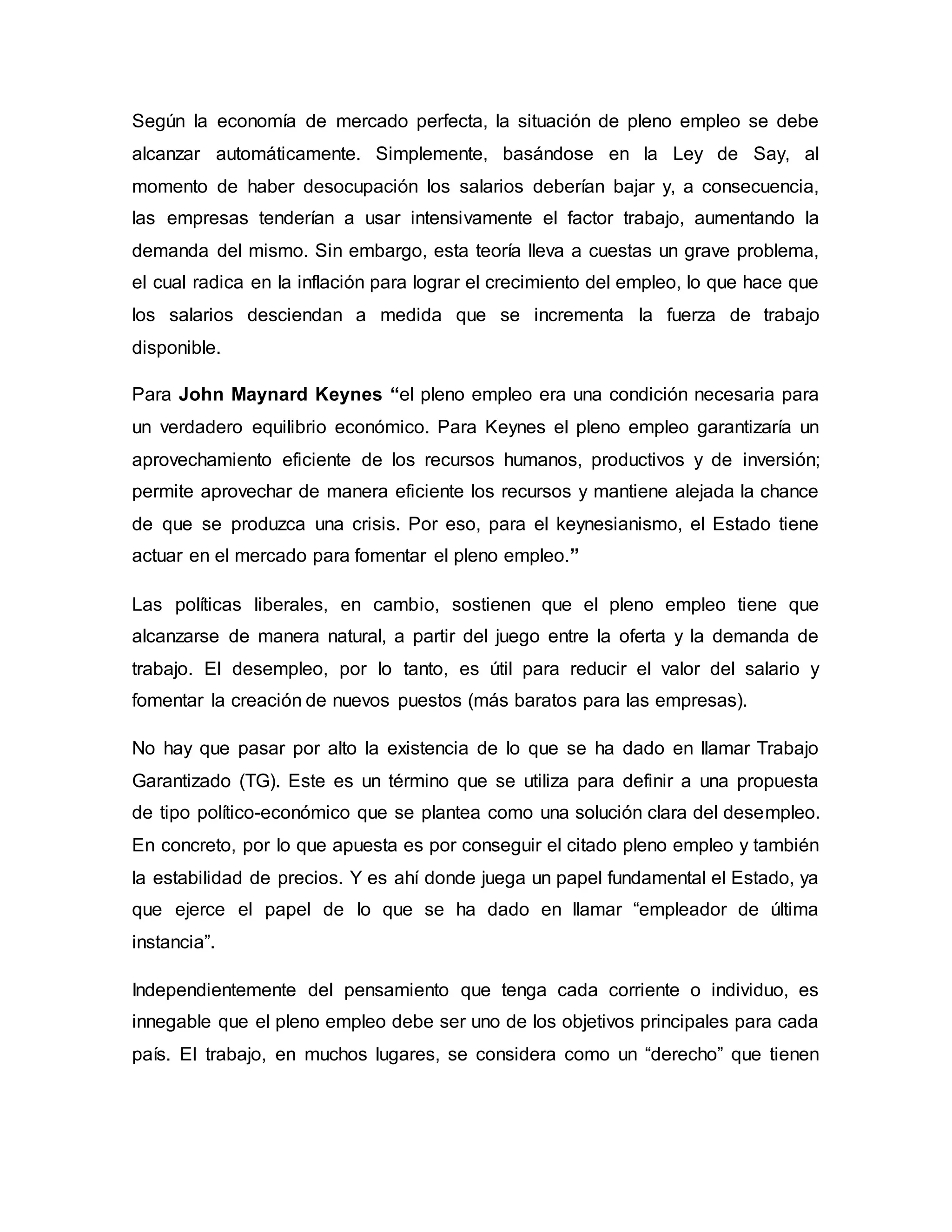 El pleno empleo | DOCX
