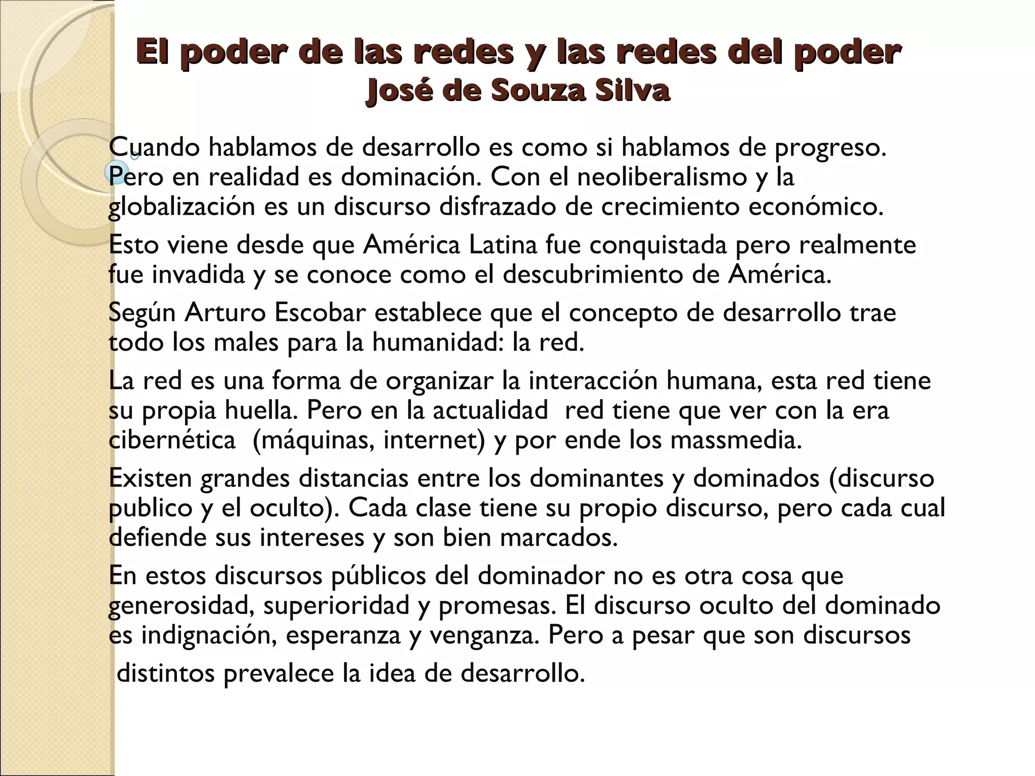 El Poder De Las Redes Y Las Redes Del Poder | PPT