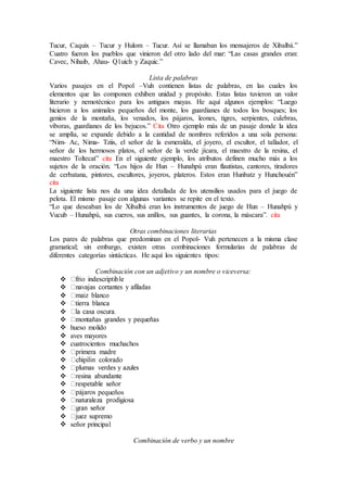 El popol vuh | DOCX