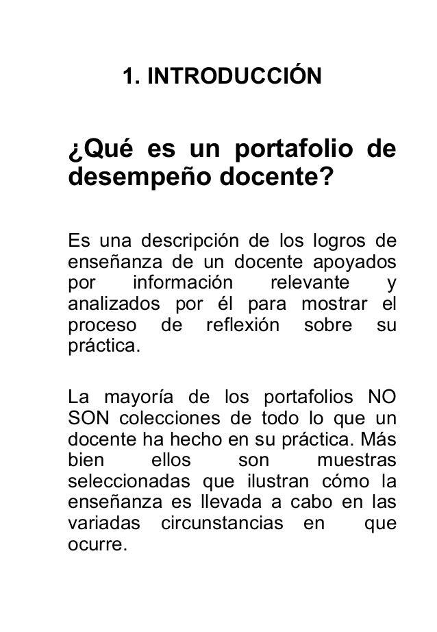 Ejemplo De Introduccion Para Un Portafolio De Evidencias