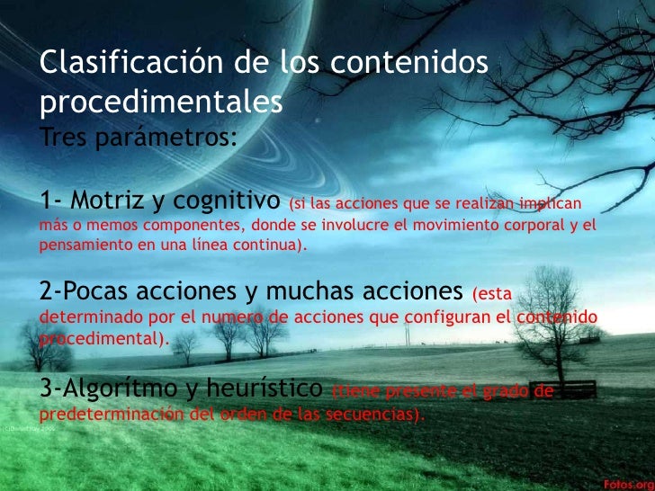Contenidos Procedimentales