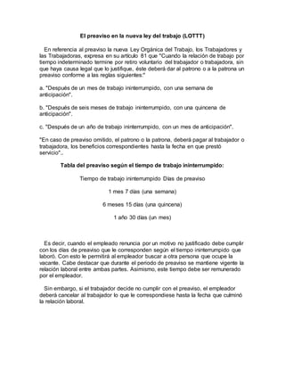 Ejemplo Modelo Carta Preaviso