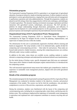 Experiential Learning (Agriculture waste management) | PDF