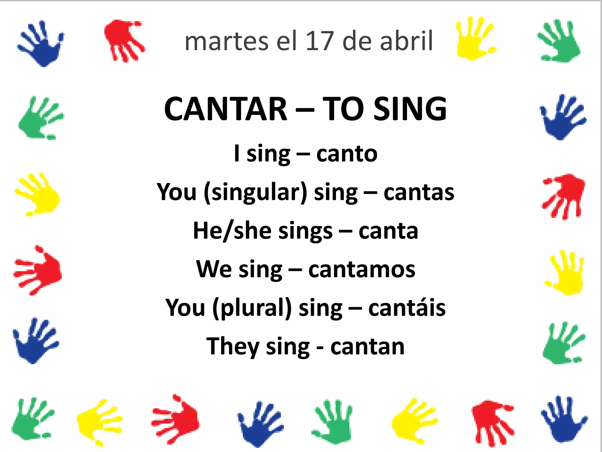 Spanish Present Tense - AR Verbs | PPTX