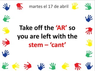 Spanish Present Tense - AR Verbs | PPT