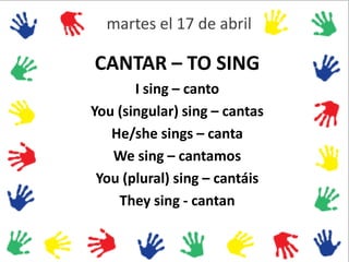 Spanish Present Tense - AR Verbs | PPT