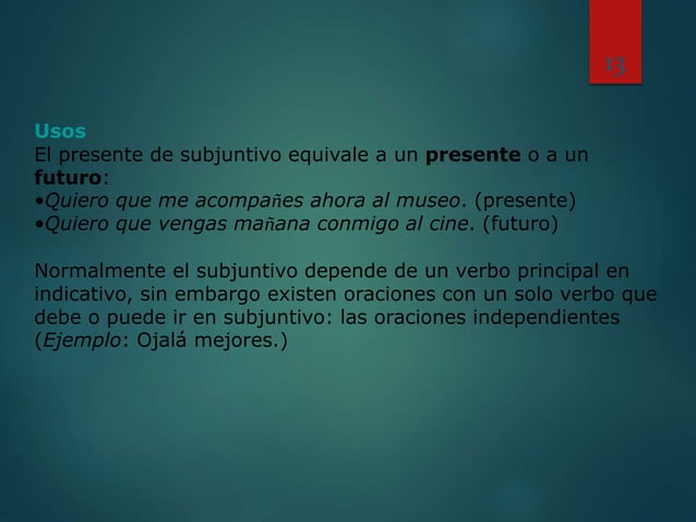 El presente del subjuntivo | PPT