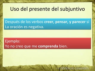 El presente de subjuntivo | PPT