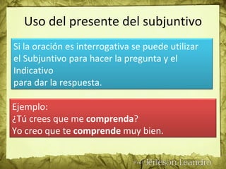 El presente de subjuntivo | PPT