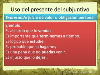 El presente de subjuntivo | PPT
