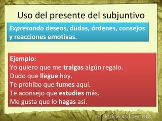 El presente de subjuntivo | PPT