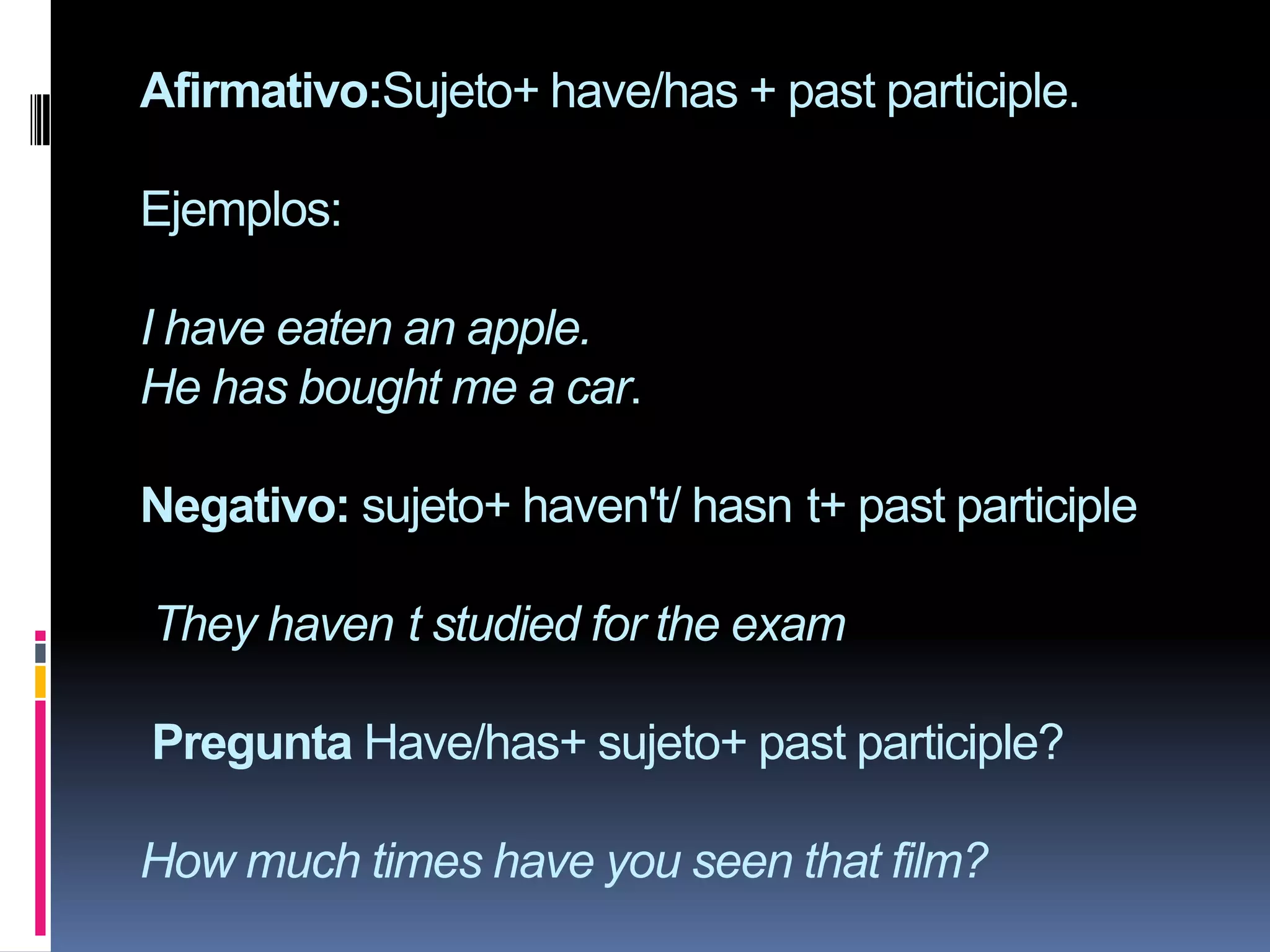 Presente Perfecto | PPTX