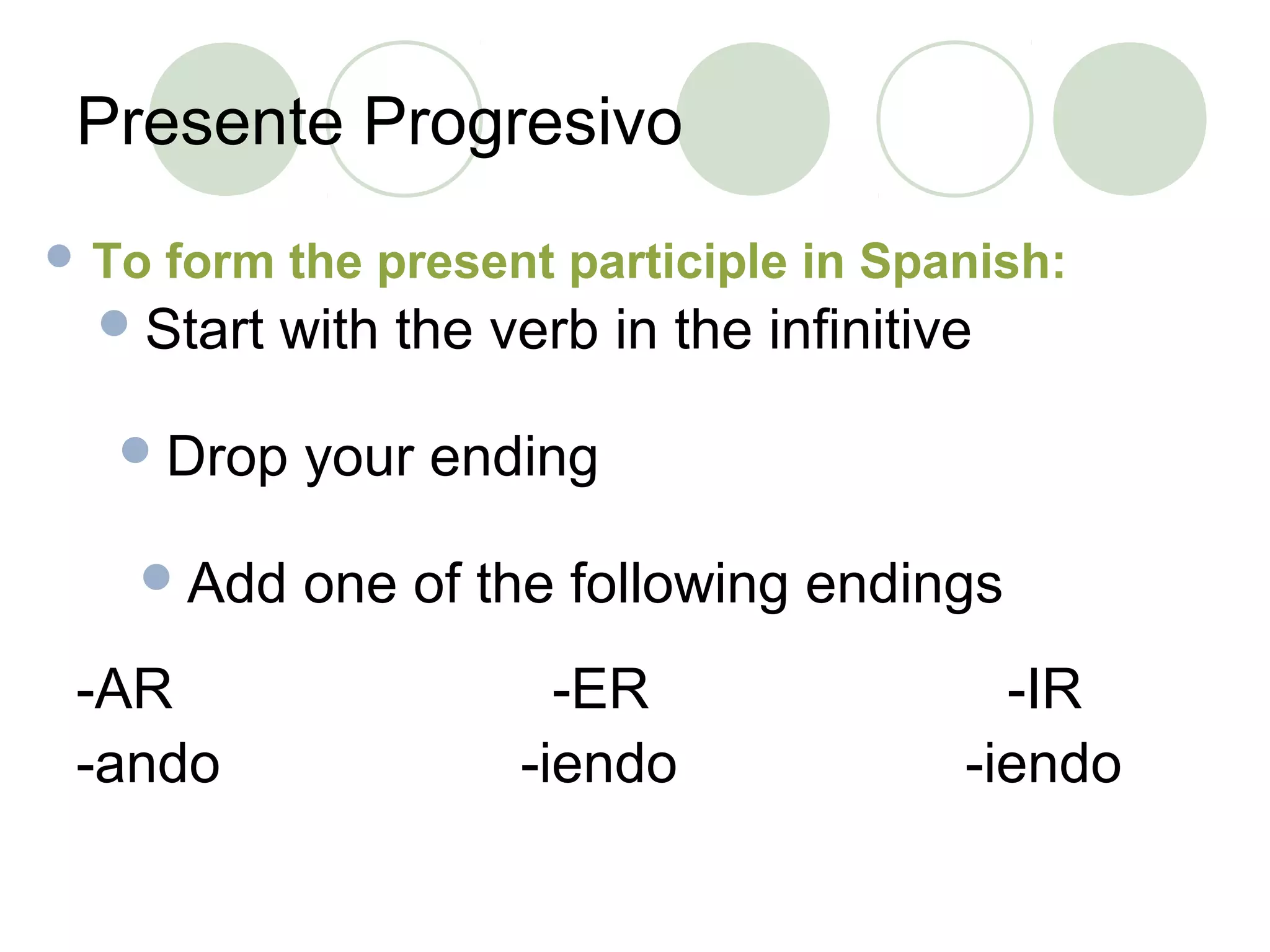 El presente progresivo | PPT