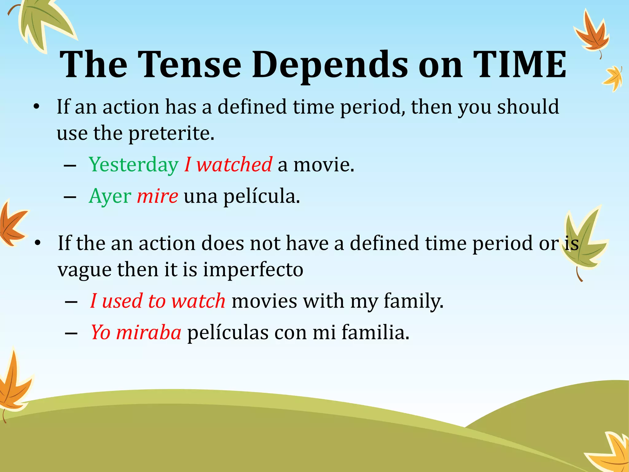 El Pretérito y El Imperfecto | PPTX