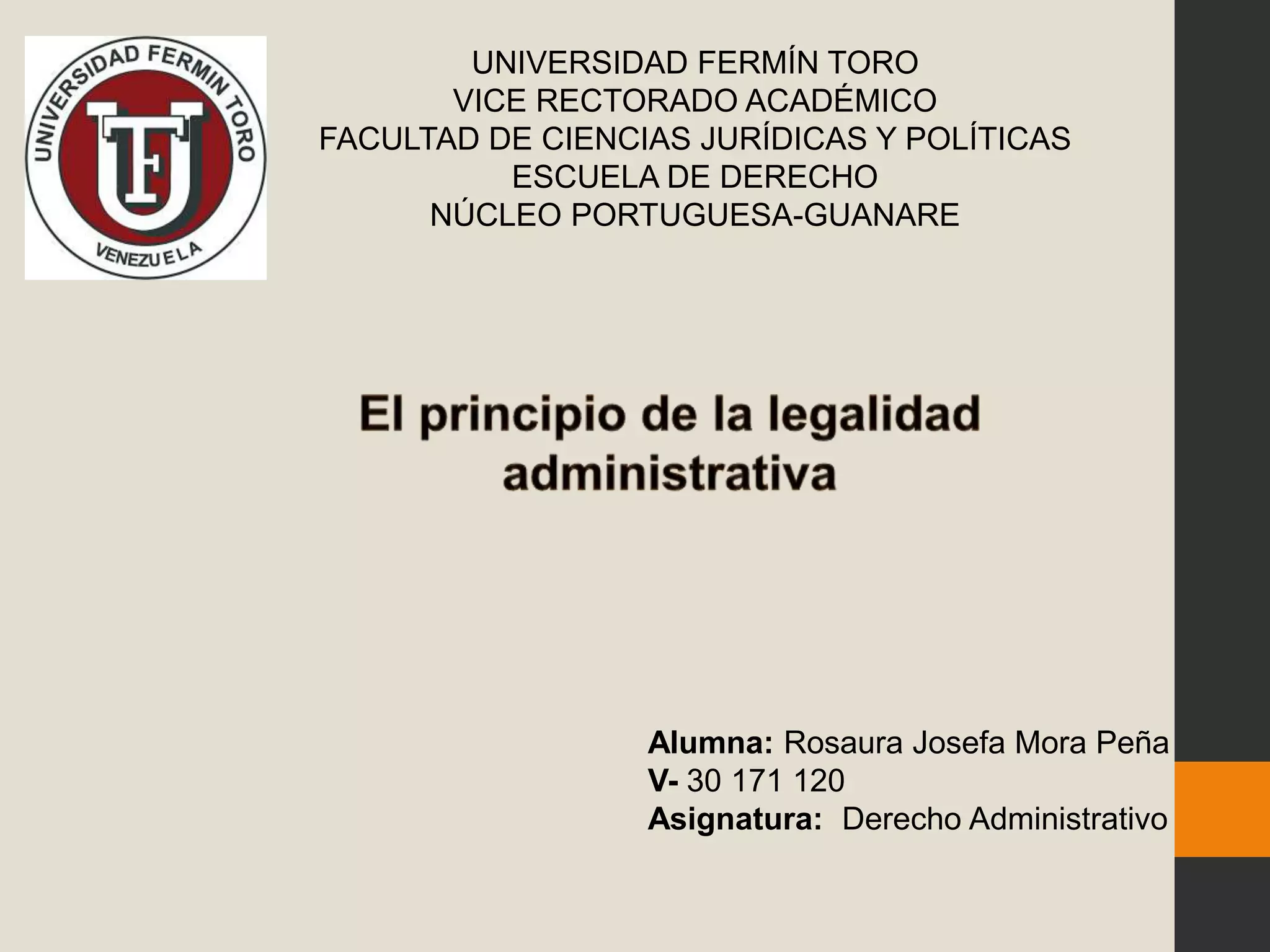 El Principio de la Legalidad Administrativa | PPTX