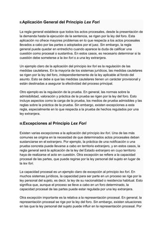 ensayo detallado de la lex fori en el mundo del derecho internacional | PDF