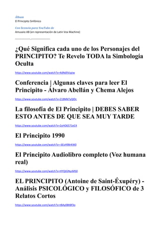 El principito sinfónico de latin vox machine y literario compilación de ...