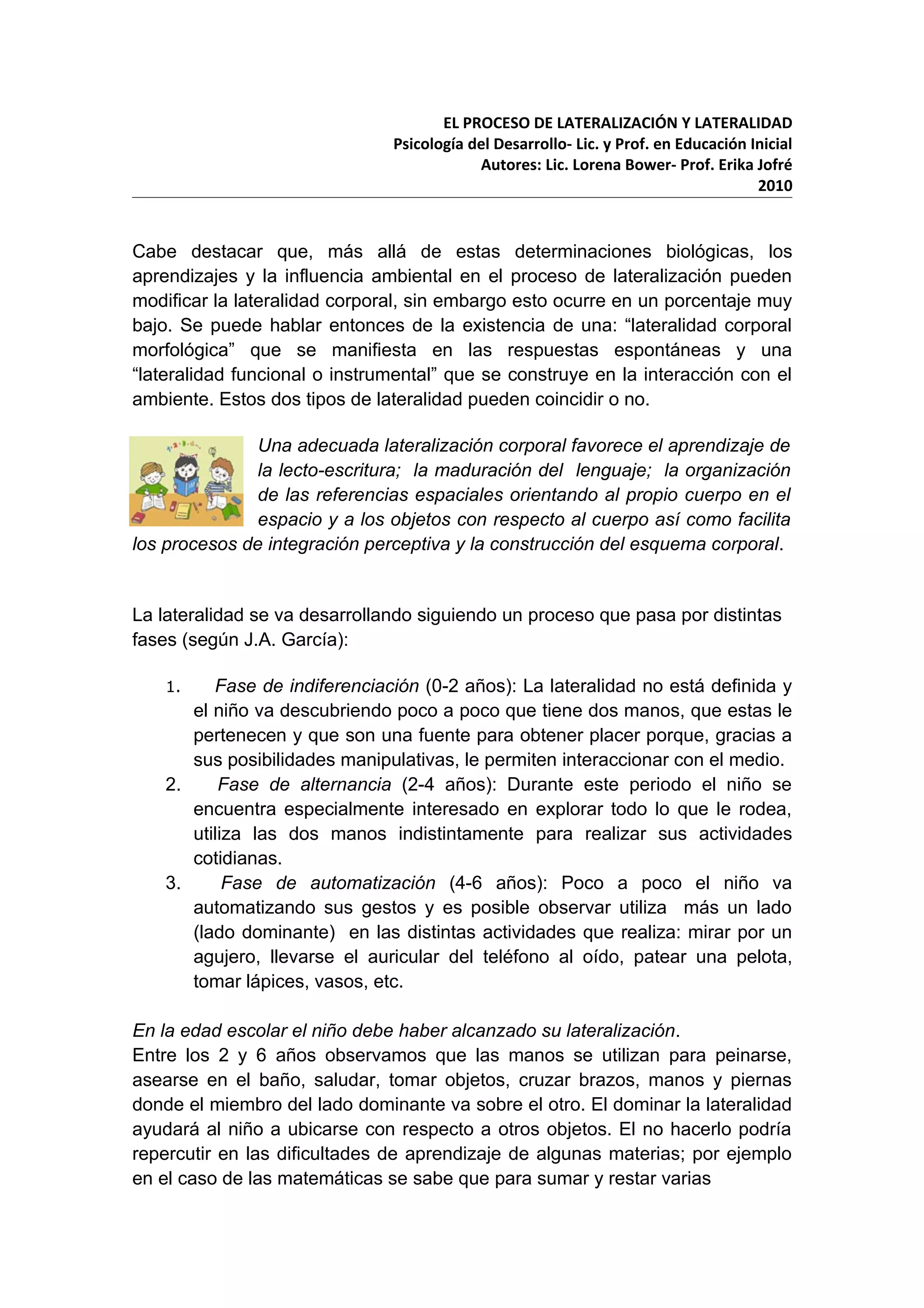 El proceso de lateralización97 | DOC