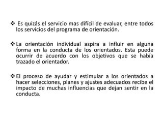 El proceso de orientación individual | PPTX