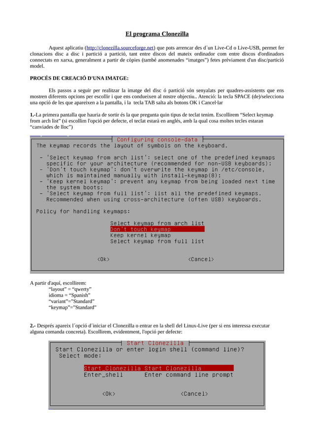 El programa clonezilla | PDF