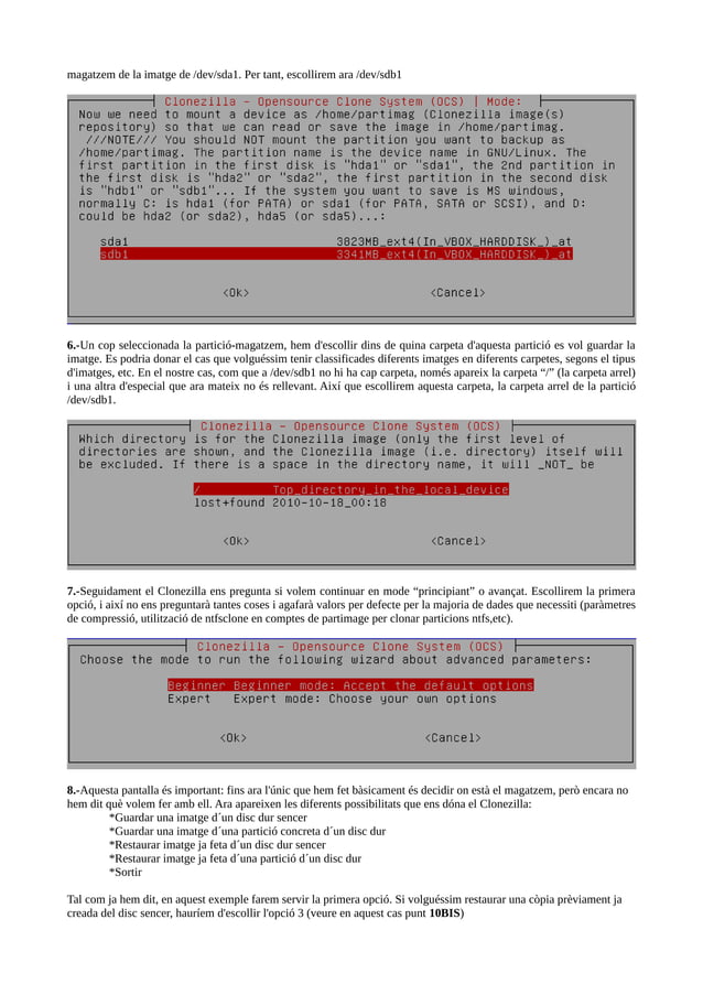 El programa clonezilla | PDF
