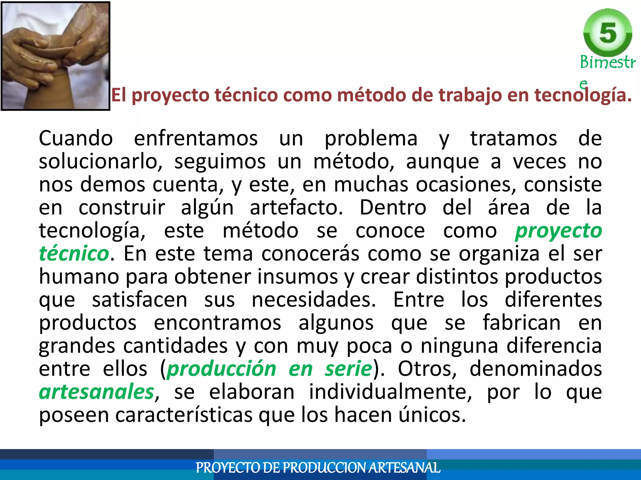 El proyecto técnico como método de trabajo en | PPT