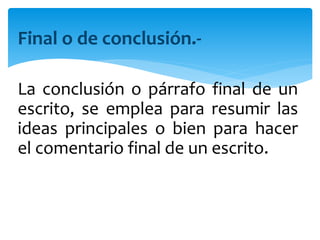 El párrafo | PPTX