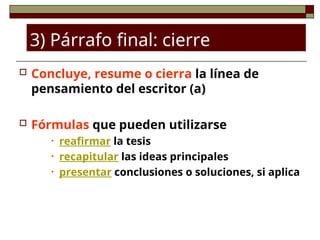 El párrafo, Definición, características y estructura..ppt
