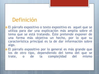 El párrafo expositivo. | PPTX