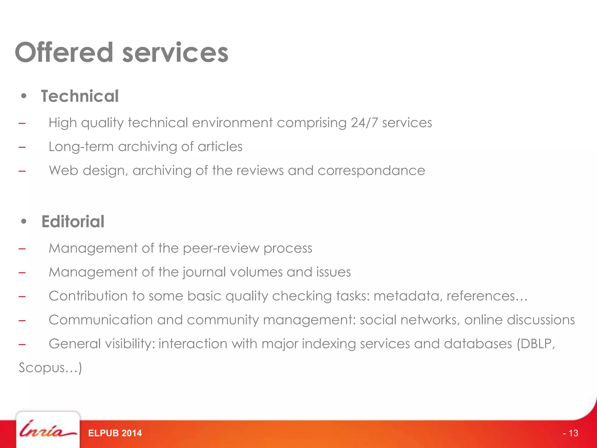 Elpub2014 final presentation | PPT