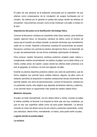 El pulso. | DOCX