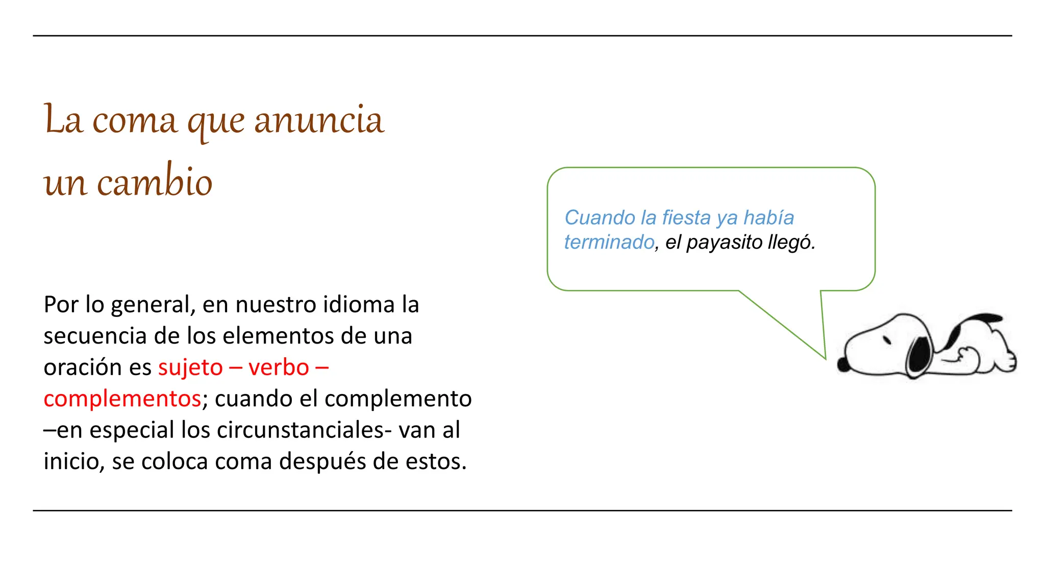 Todo sobre el punto seguido y la coma que usurpa su función | PPT