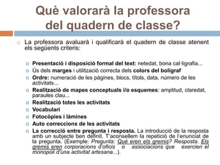 El quadern de classe modificat | PPT