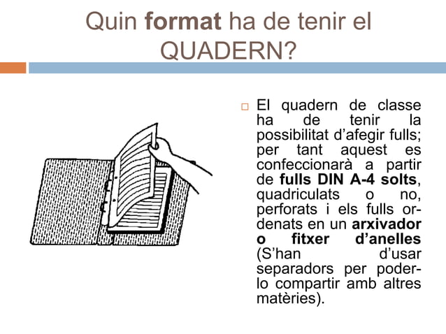 El quadern de classe modificat | PPT