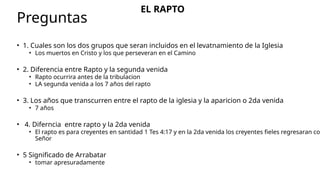 El Rapto De La Iglesia Acontecimientos Pptx
